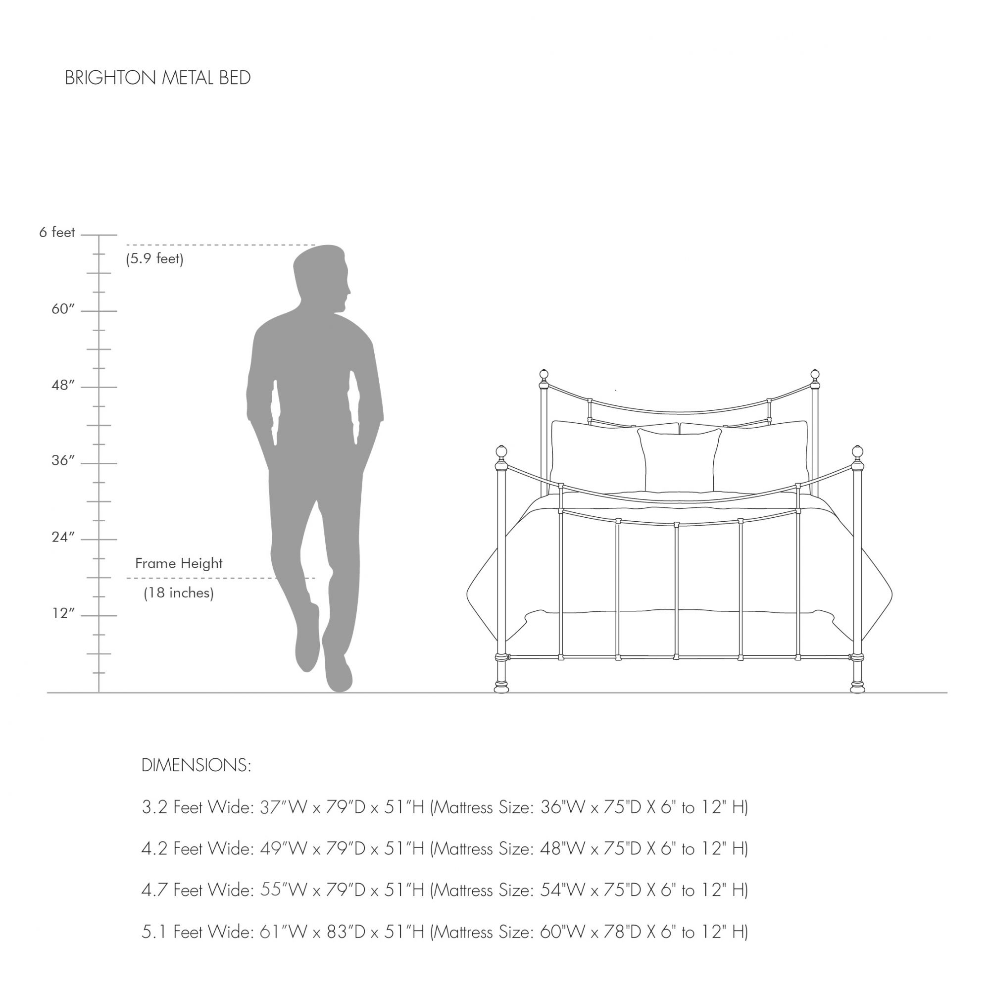 Brighton Metal Bed Collection