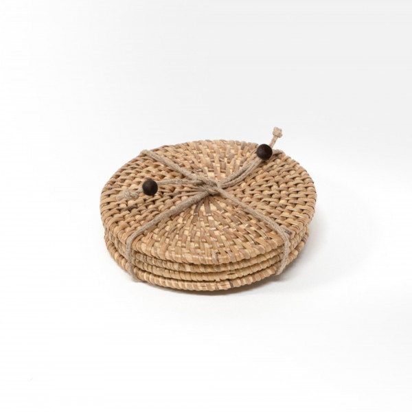 Hata Round Rattan Coasters