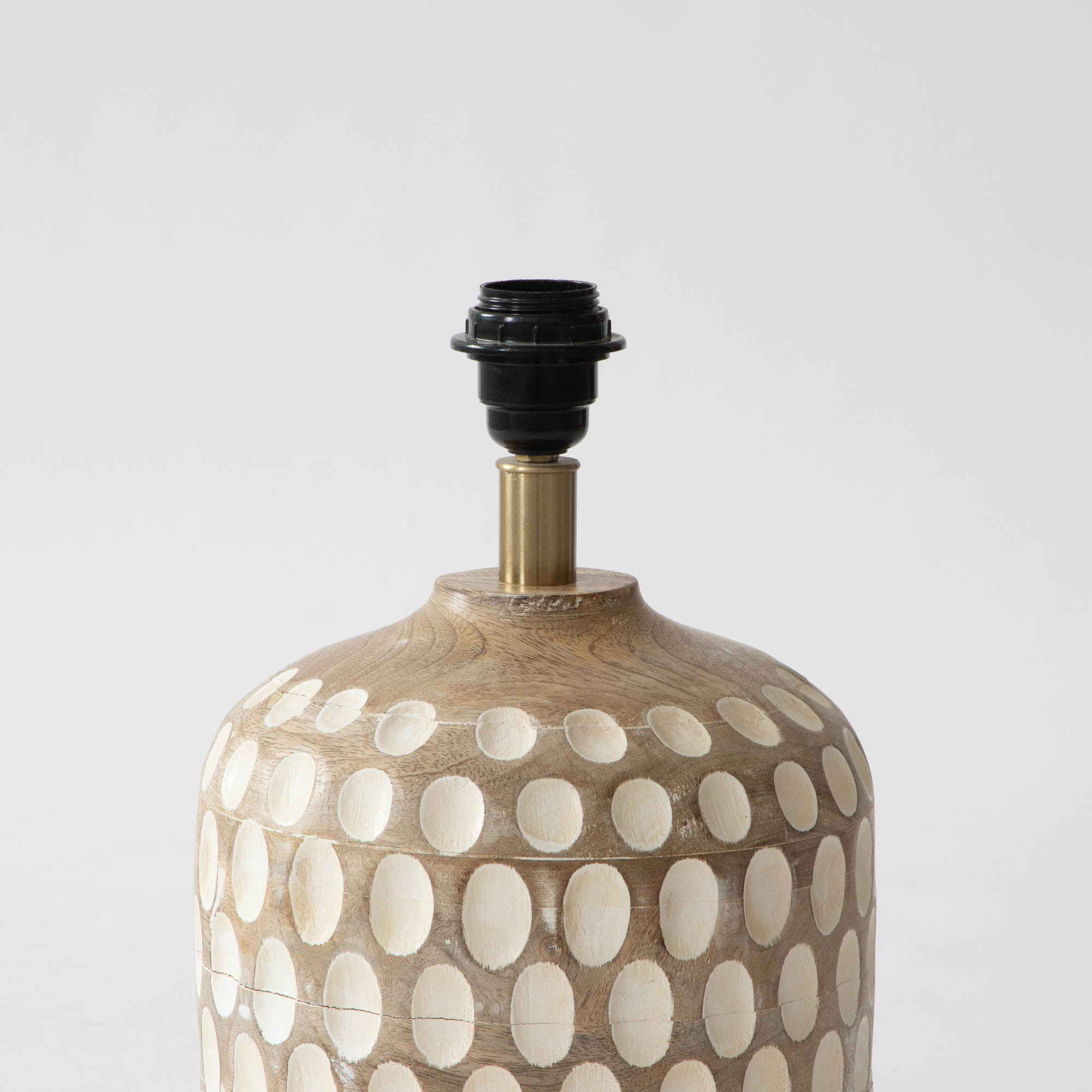 Malay Patterned Table Lamp - White Wash