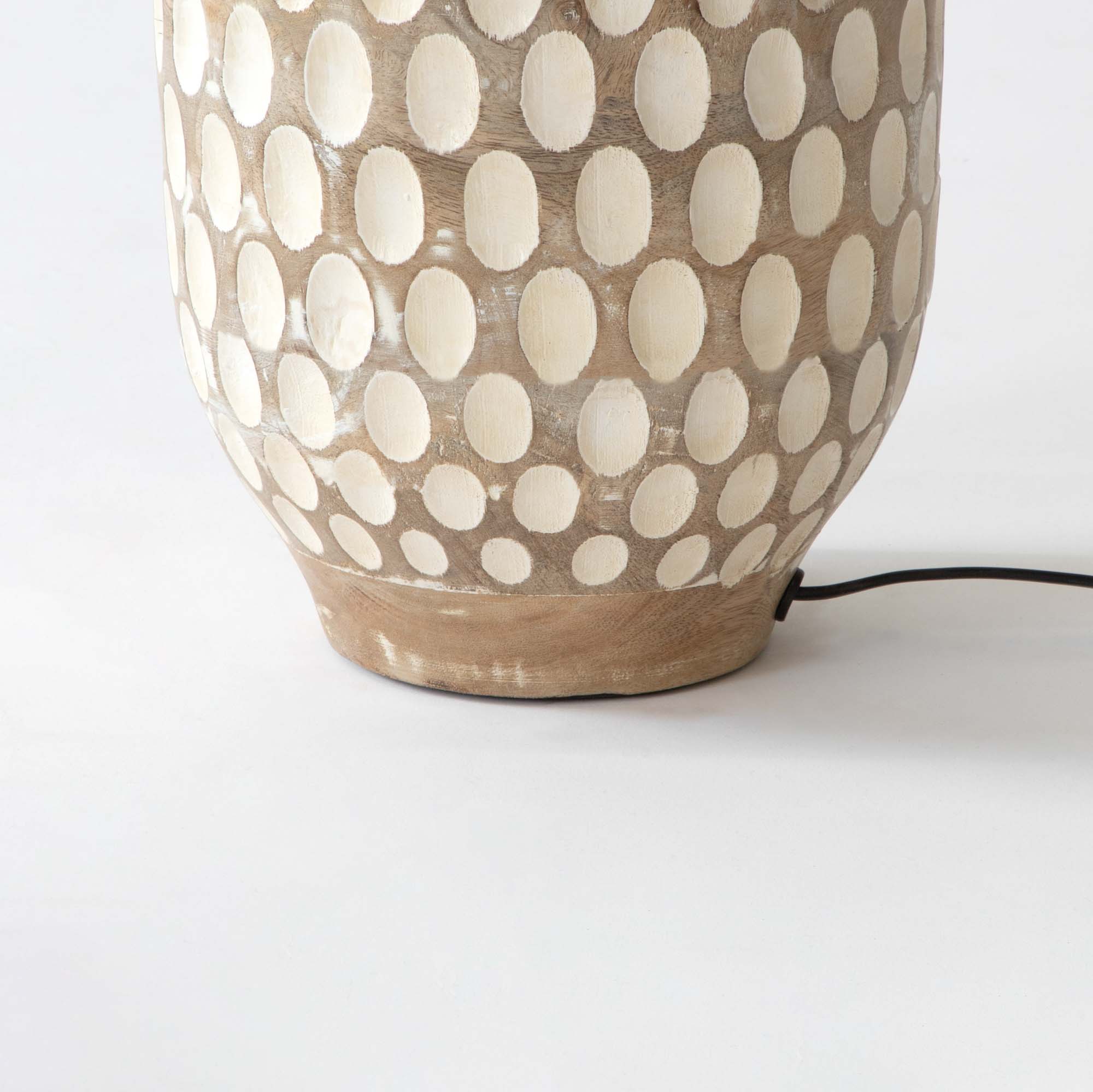 Malay Patterned Table Lamp - White Wash