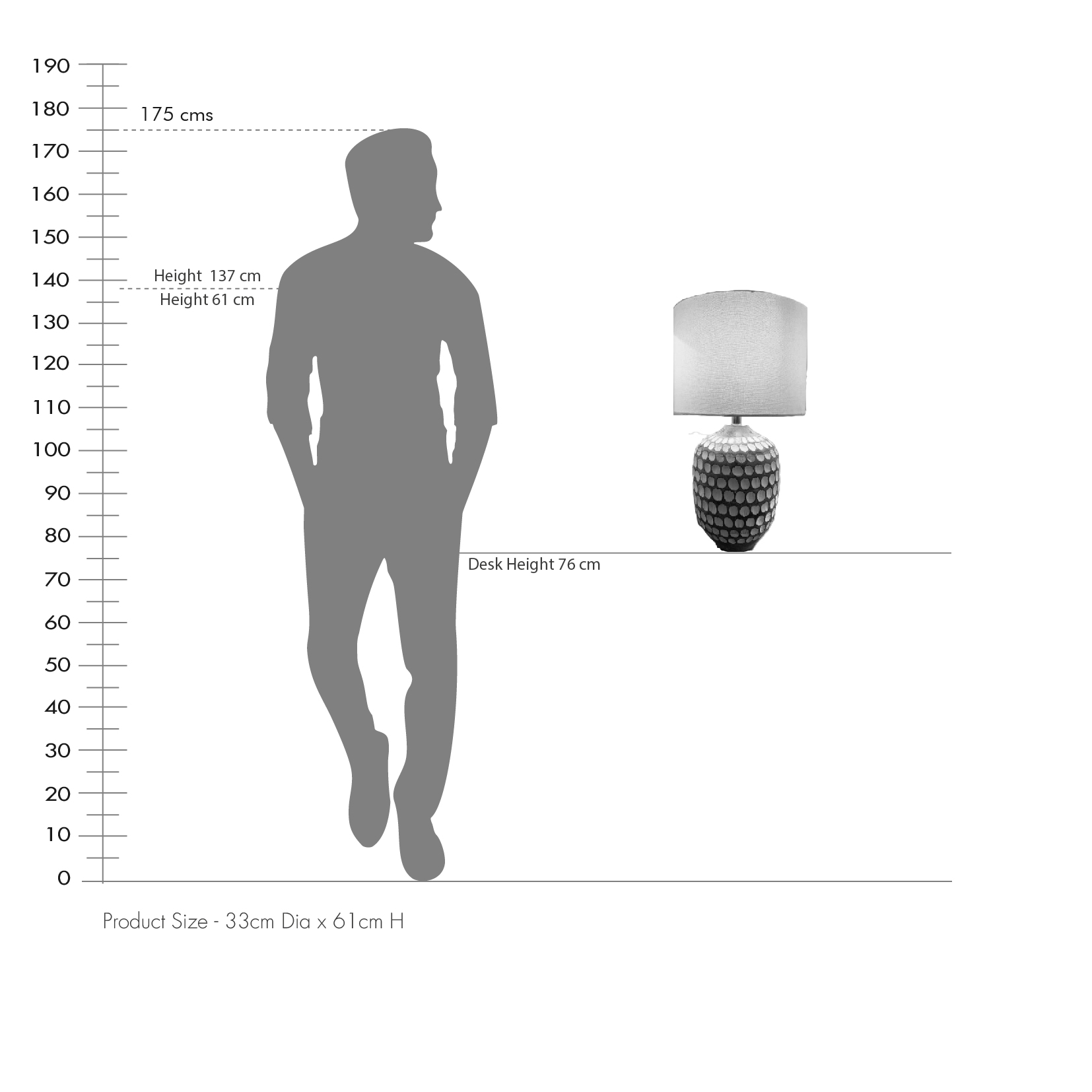 Malay Patterned Table Lamp - White Wash